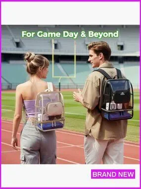 Bags | Clear Backpack Stadium Approved Tpu Duallayer With Rfid Pouch ...